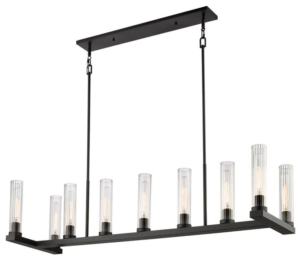 Beau Nine Light Chandelier, Bronze - Transitional - Kitchen Island ...