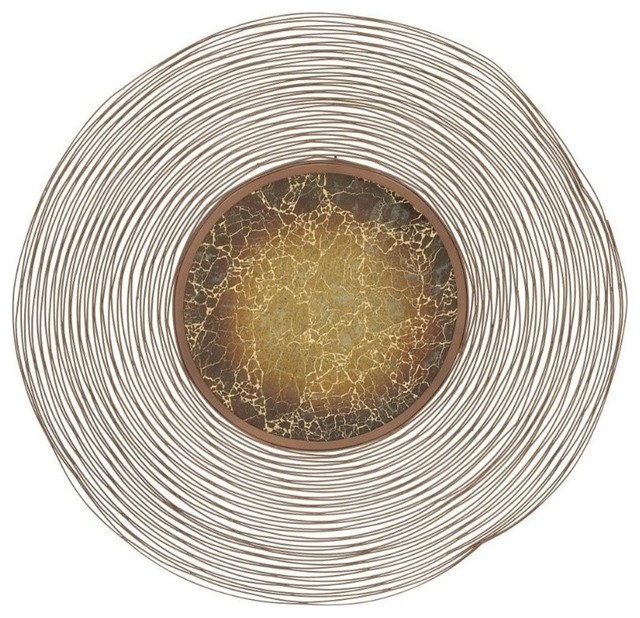 Benzara 45690-par Metal Mosaic Bronze Wall Decor - Eclectic - Wall ...