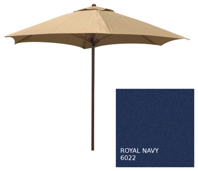 San Marco 6 Rib .750 9' Hexagon Market Umbrella, Royal Navy ...
