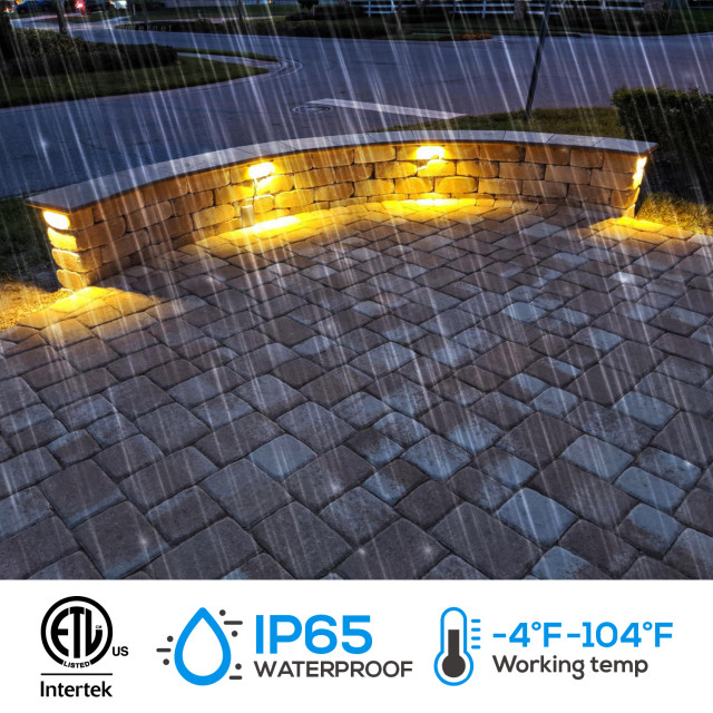 4 Pack 7" LED Retaining Wall Lights Swivel, Low Voltage Hardscape ...