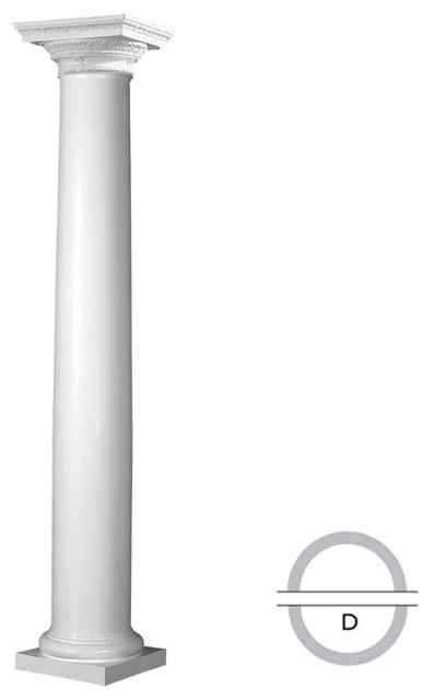 Endura-Stone Tapered Column, Smooth Paint-Grade, Tuscan Base, 8 ...