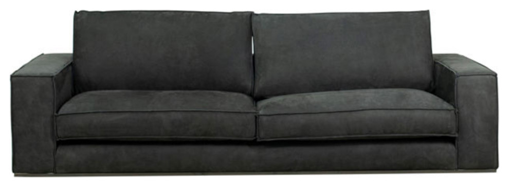 Slate Gray Nubuck Leather Sofa - Transitional - Sofas - by Design Mix ...