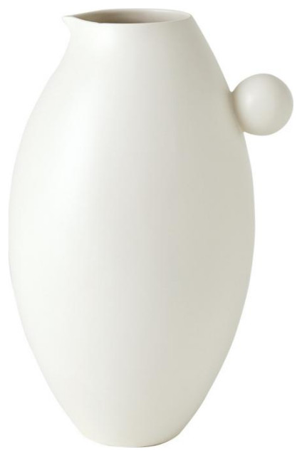 Ball Handled Small White Pitcher - Transitional - Pitchers - by ...