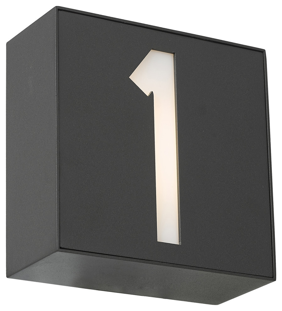 Numero LED Wall Fixture in Matte Black - Transitional - House Numbers ...