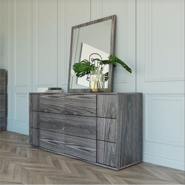 Modrest Asus 6-Drawer Self Closing Modern MDF Wood Dresser in Elm/Matte ...