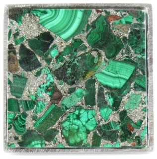 Large Square Malachite Pyrite Knob - Contemporary - Cabinet And Drawer Knobs - by Stephen D ...