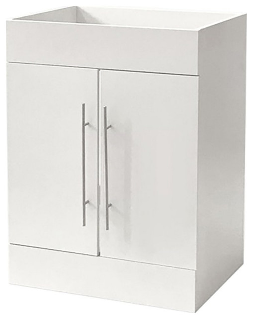 Saint Birch 23" 2-Door Modern PVC Plastic Bathroom Vanity Base in Cream ...