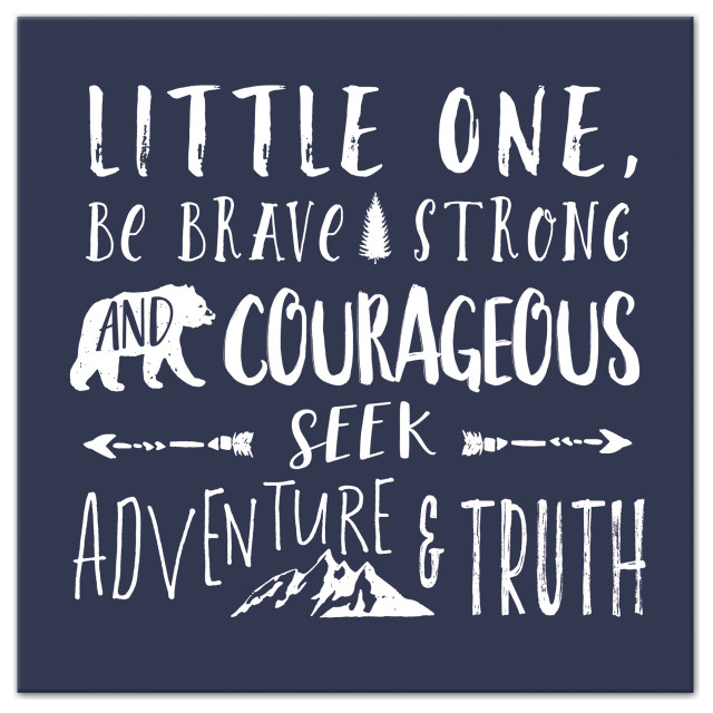 Be Brave Strong And Courageous Wall Art, 16x16 - Rustic - Prints And ...