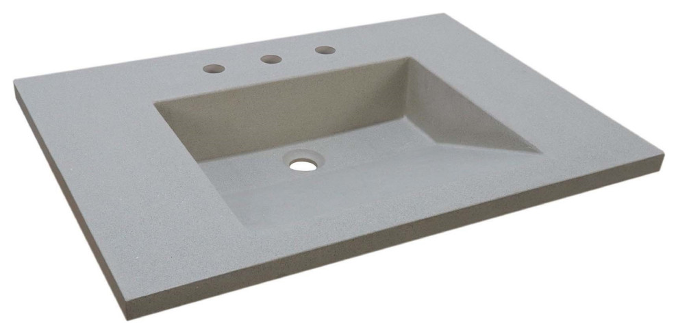 31" Single Concrete Ramp Sink Top - Transitional - Bathroom Sinks - by ...