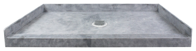 Transolid Ready to Tile 60"Lx36"W Shower Base, Dark Gray - Shower Pans ...