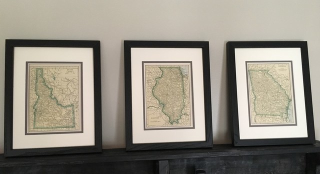 Original Georgia Map, Framed Authentic Vintage Georgia Map, 1920s ...