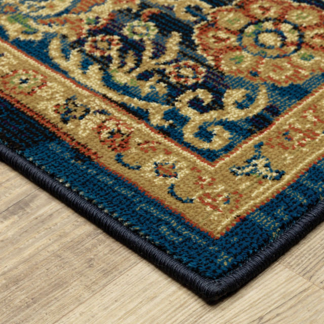 Oriental Weavers Ankara 501K5 Blue/Gold Area Rug, 9'10"x12'10 ...