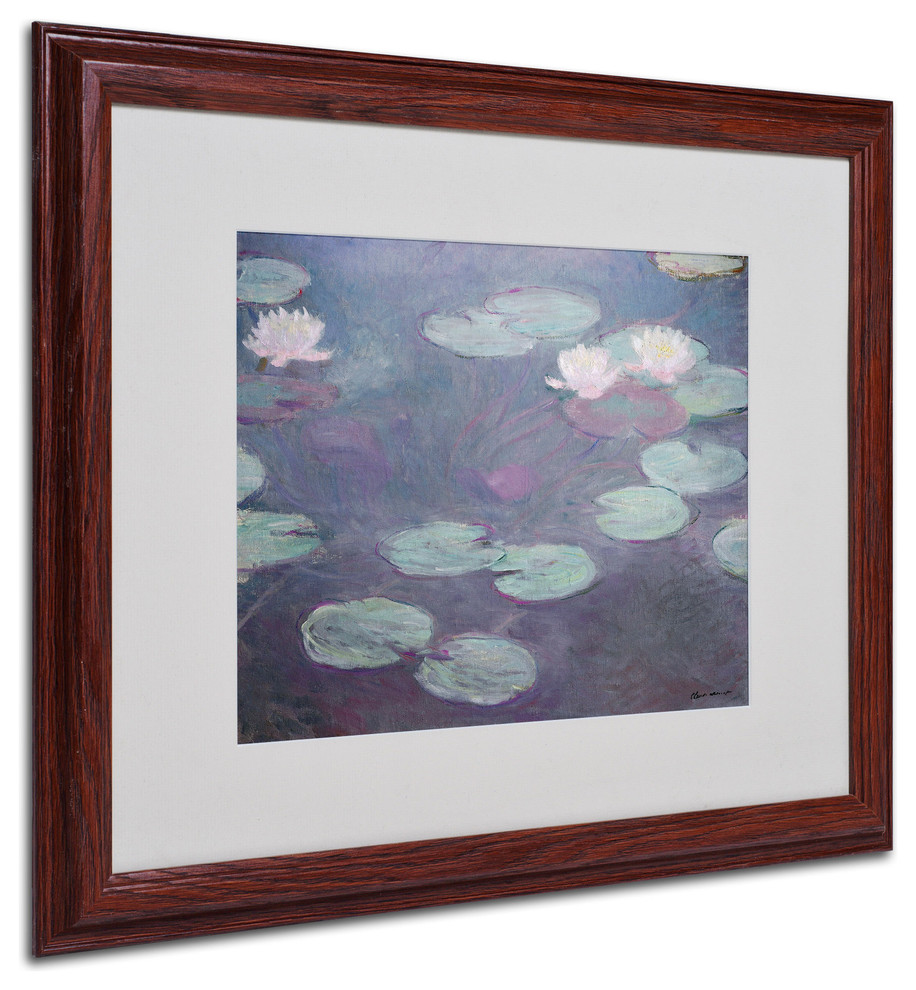 'Pink Lilies, 1897-1899' Matted Framed Canvas Art by Claude Monet, 16 ...