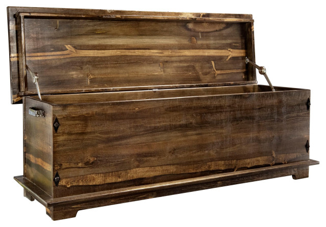 Big Sky Collection Rugged Sawn 5' Blanket Chest - Rustic - Accent And ...