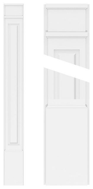 Raised Panel PVC Pilaster w/Capital & Base (Pair), 7"W x 108"H ...