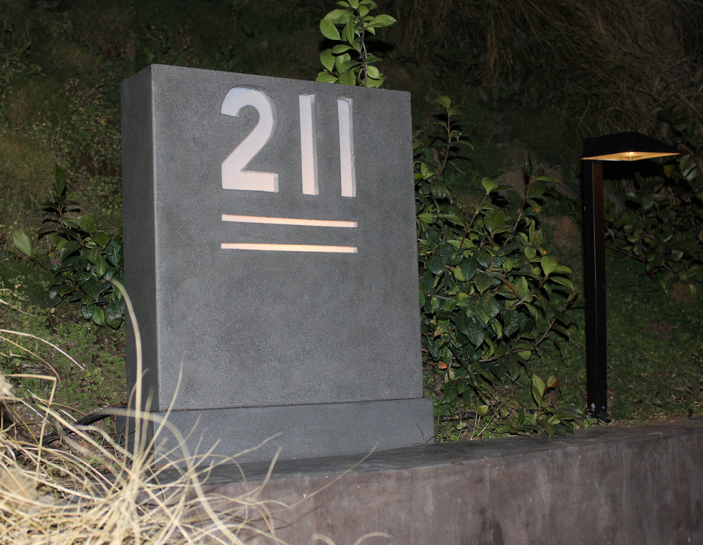 Concrete Home Address Sign - Modern - Los Angeles | Houzz