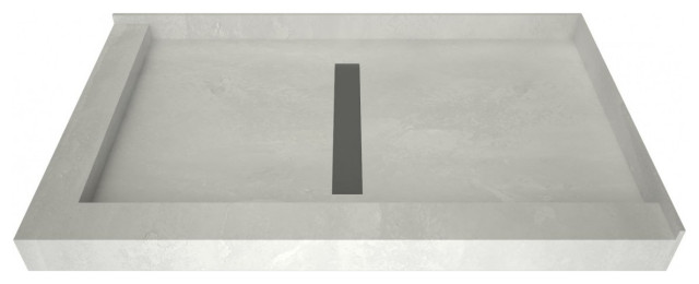 Redi Trench 42x60 Shower Pan Center Tileable Linear Drain L Dual Curb ...