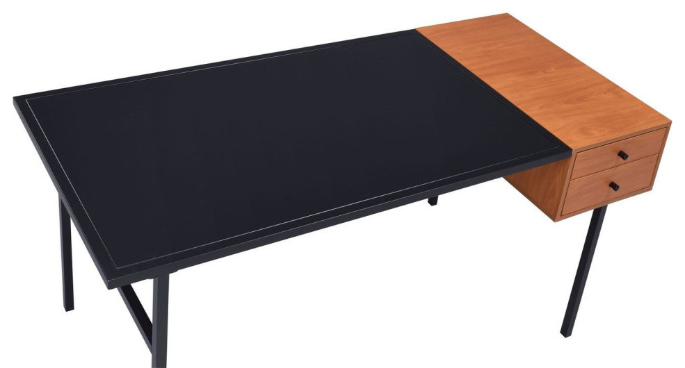 Oaken Desk Honey Oak Black - Transitional - Desks And Hutches - by ...
