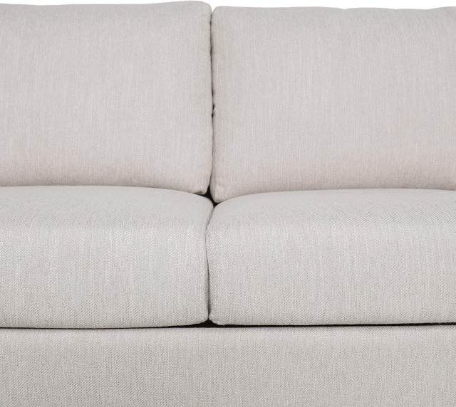 Contemporary Sofa with Tapered Legs, Cushioned Seat, and Rolled Arms ...