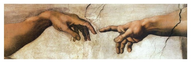 "Creation Of Adam" Digital Paper Print by Michelangelo, 42"x14", 42"x14 ...