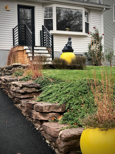 Zen Eclectic Modern Front Porch and Stairs - Eclectic - Garden - New ...
