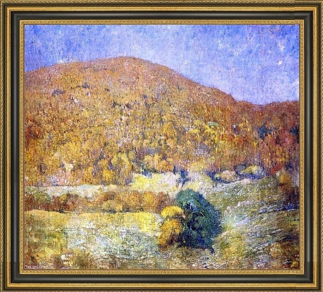 Emil Carlsen Landscape Orange Mountain Framed Premium Canvas Print, 16 ...