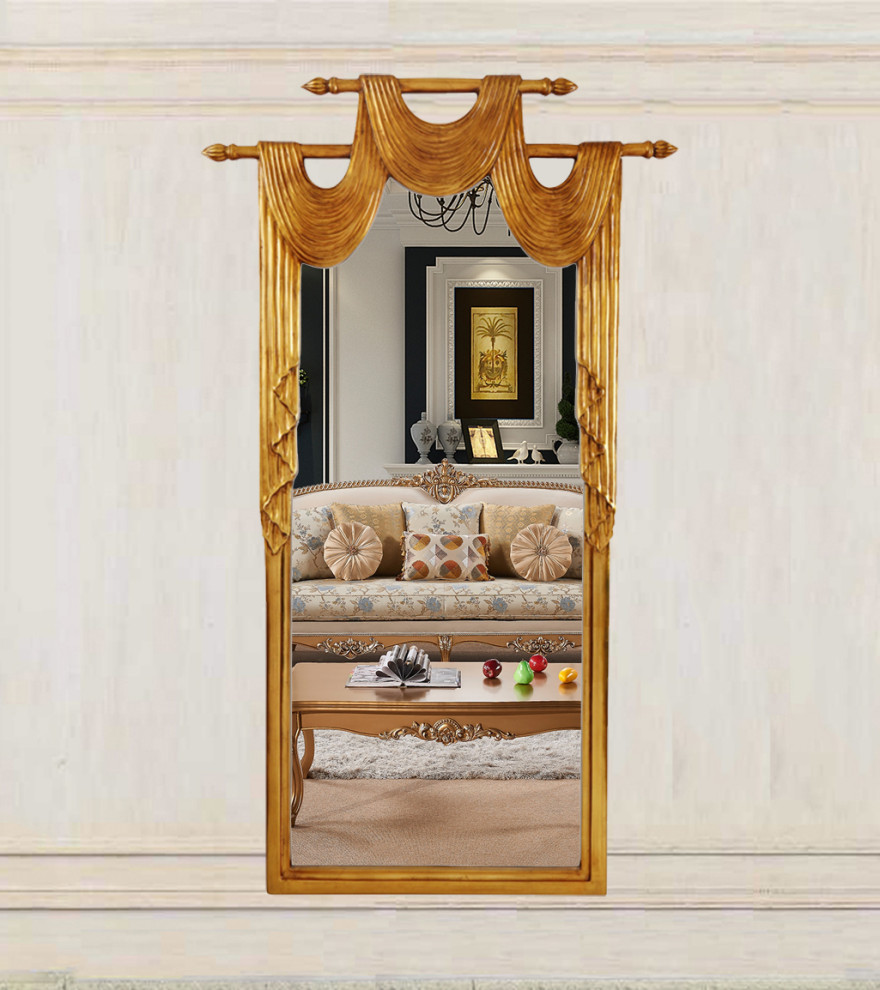Infinity Gold Curtain Frame Accent Mirror - Traditional - Wall Mirrors ...