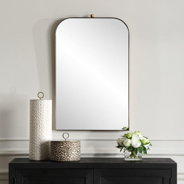 Cassidy Wall Mirror, Plated Brass - Transitional - Wall Mirrors - by ...