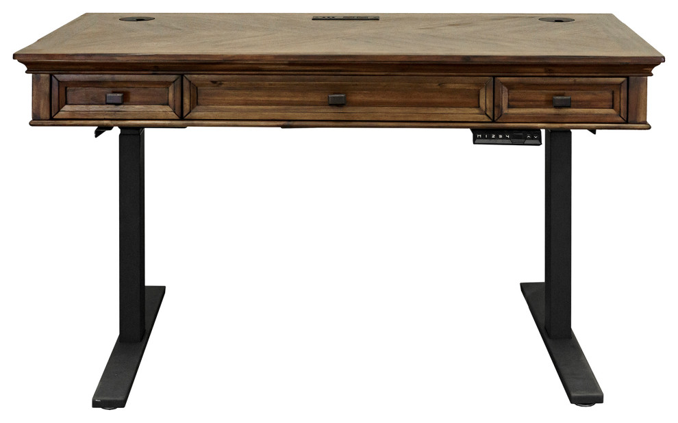 Traditional Wood Electronic Sit Stand Desk Standing Desk Adjustable ...