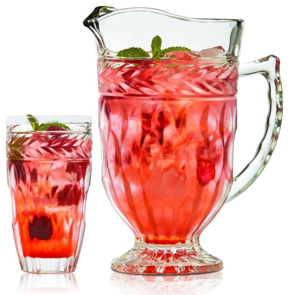 Belvedere Clear Glass Drink Set 7 Piece Set Contemporary Cocktail Glasses By Wine And