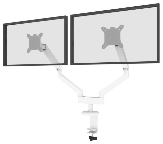 Dual Monitor Arm in White - Contemporary - Desk Accessories - by Bison ...