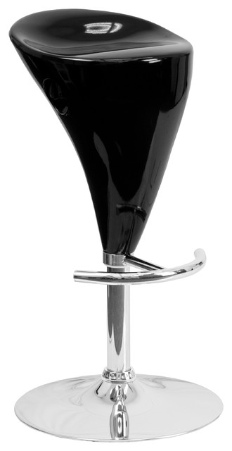MFO Contemporary Plastic Adjustable Height Bar Stool with Chrome Base ...