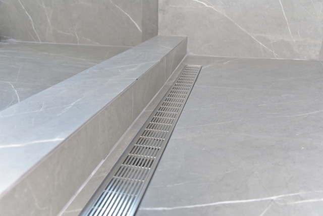 SereneDrains Offset Side Linear Shower Drain Brushed Stainless Steel ...