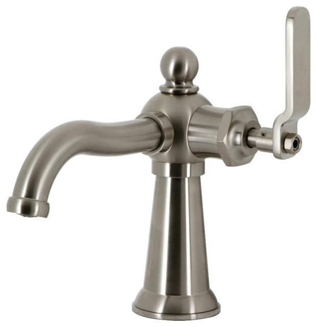 Transitional Bathroom Faucet, Curved Spout & Single Lever - Traditional ...