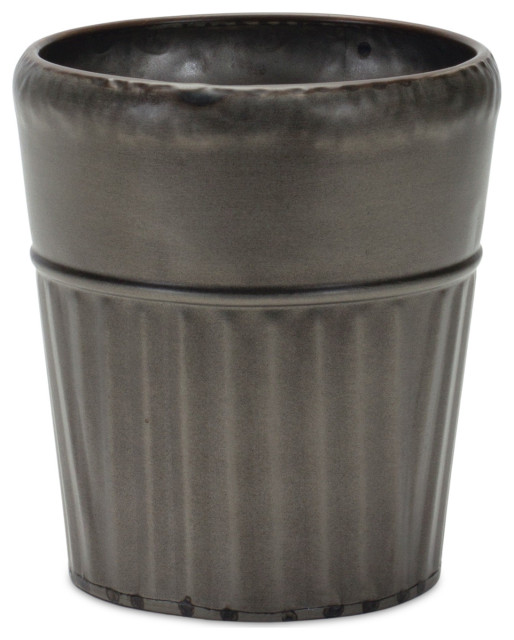 Pot, 3-Piece Set, 5.25"Dx5.75"H/6.25"Dx7"H/7.5"Dx8.25"H Metal - Industrial - Indoor Pots And ...