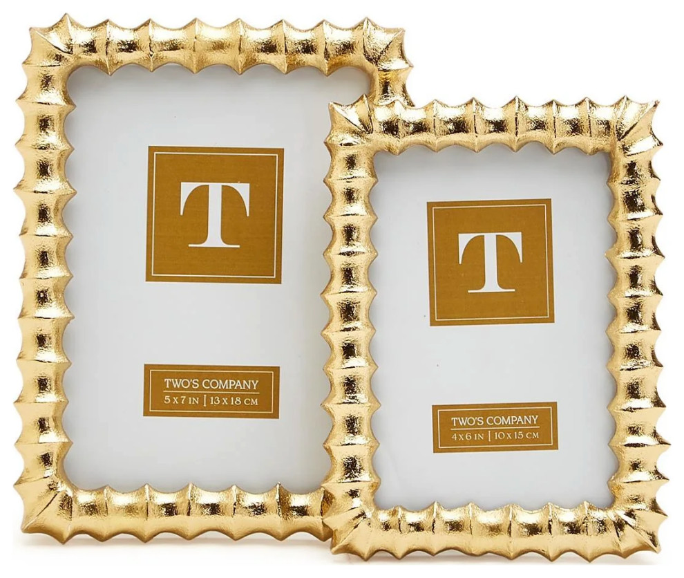 Two's Company Gold Wave Set of 2 Photo Frames - Contemporary - Picture ...