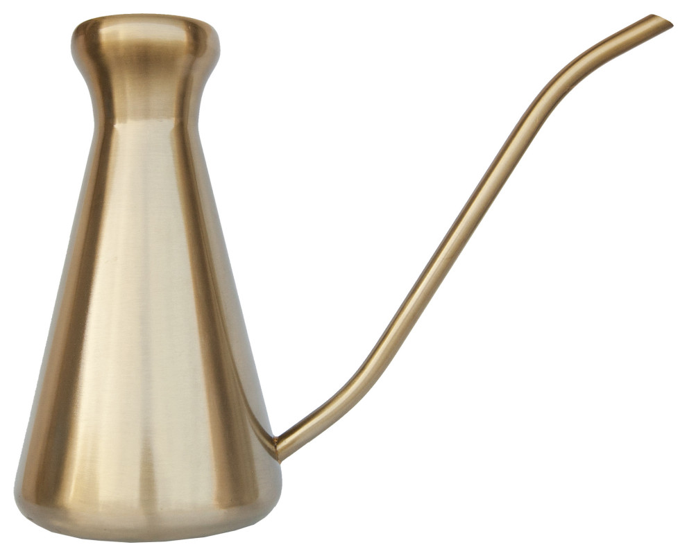 Brass Finish Stainless Steel Watering Can, Gold - Watering Cans - by ...