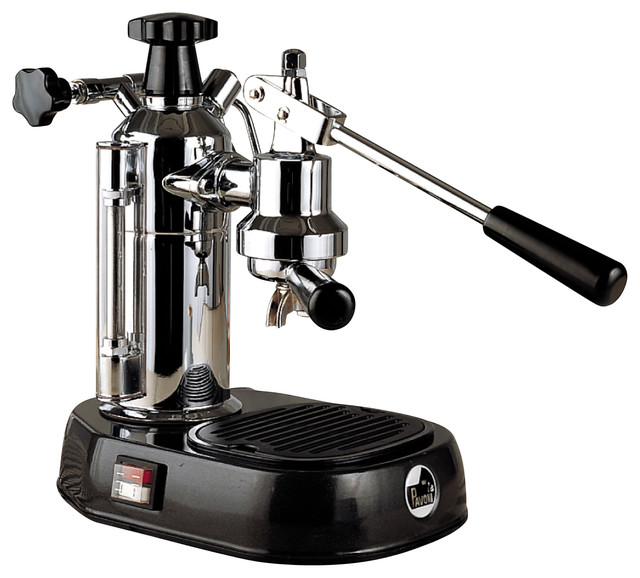 La Pavoni Europiccola Chrome Black Metal Base Espresso Machine ...