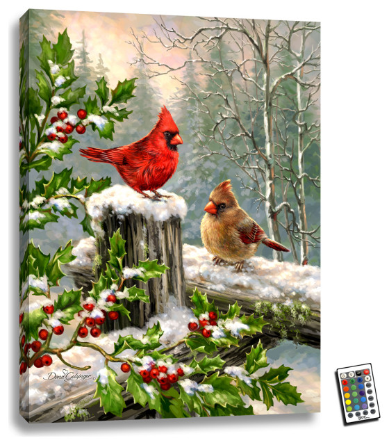 "Winter Visitors" 18x24 Fully Illuminated LED Wall Art - Contemporary ...