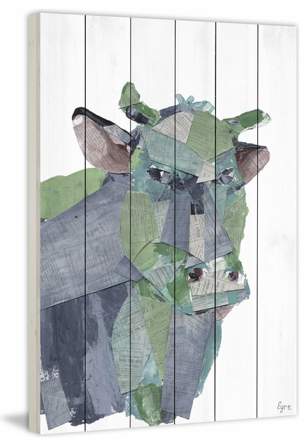 "La Vaca" Painting Print on White Wood, 12x18, 12"x18" - Farmhouse ...