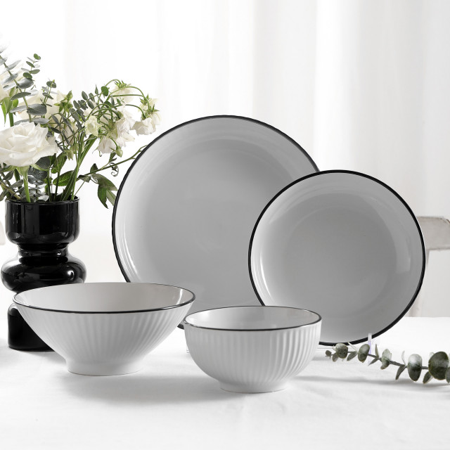 Christian Siriano Lustra Stoneware Dinnerware Set, 32-Piece ...
