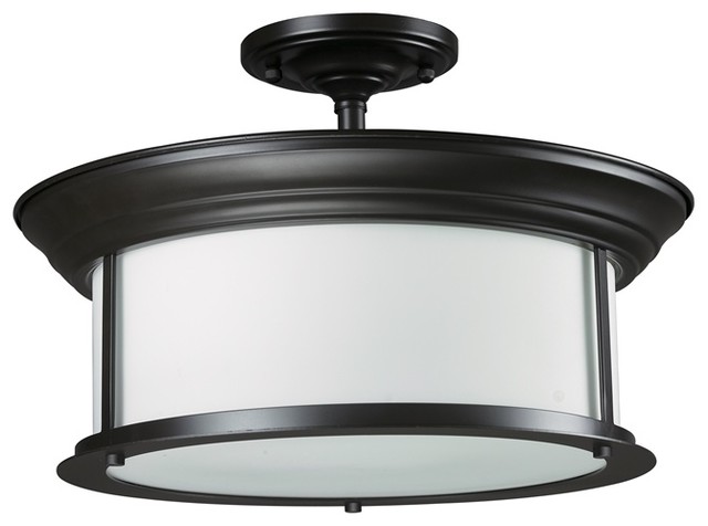 3 Light Semi-Flush Mount Bronze - Contemporary - Flush-mount Ceiling ...