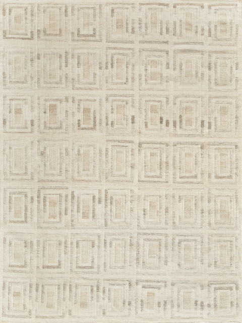 Scandinavian Handmade Hand Loomed Wool Beige Area Rug, 10'x14 ...