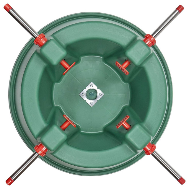 Green Wide Mouth Simple Set Live Christmas Tree Stand -Hold Trees Up To ...