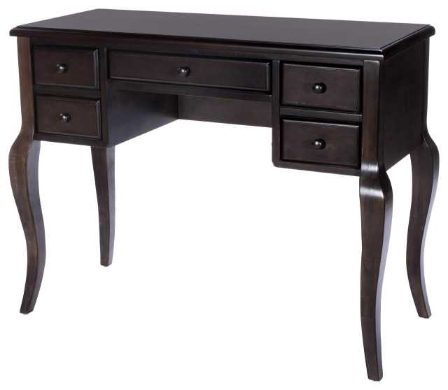 Alicia Dark Chocolate Wood Writing Desk - Traditional - Desks And ...