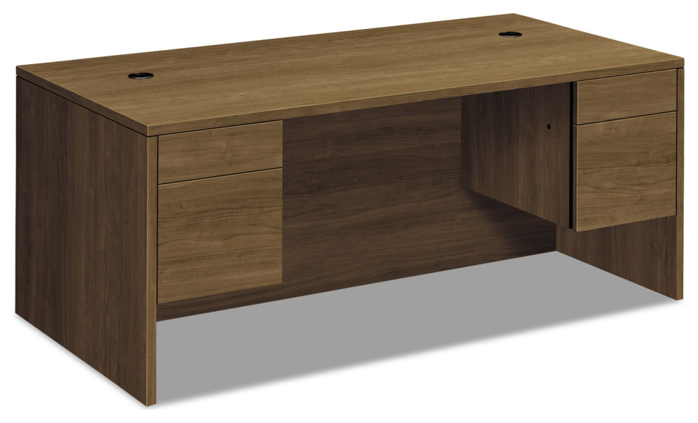HON 10500 Series Double Pedestal Desk, 72" x 36" x 29.5", Pinnacle ...