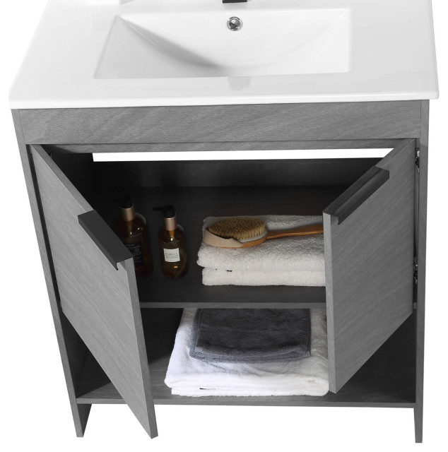 Phoenix Bath Vanity With Ceramic Sink Full assembly Required, 30 Inch ...