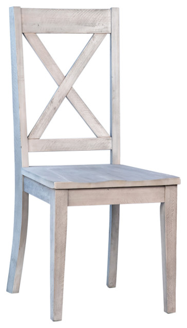 Adrian Pine Wood Upholstered Dining Chair, Light Grey - Farmhouse ...