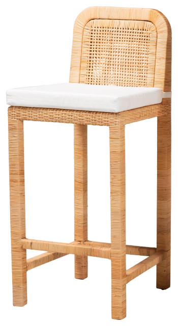 Sigurd Rattan and Mahogany - Tropical - Bar Stools And Counter Stools ...