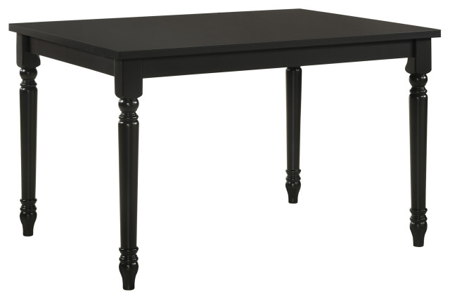 Draven Farmhouse Dining Table, Black - Traditional - Dining Tables - by ...